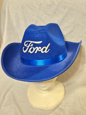 Vintage FORD Blue Felt Cowboy Hat Item B | eBay