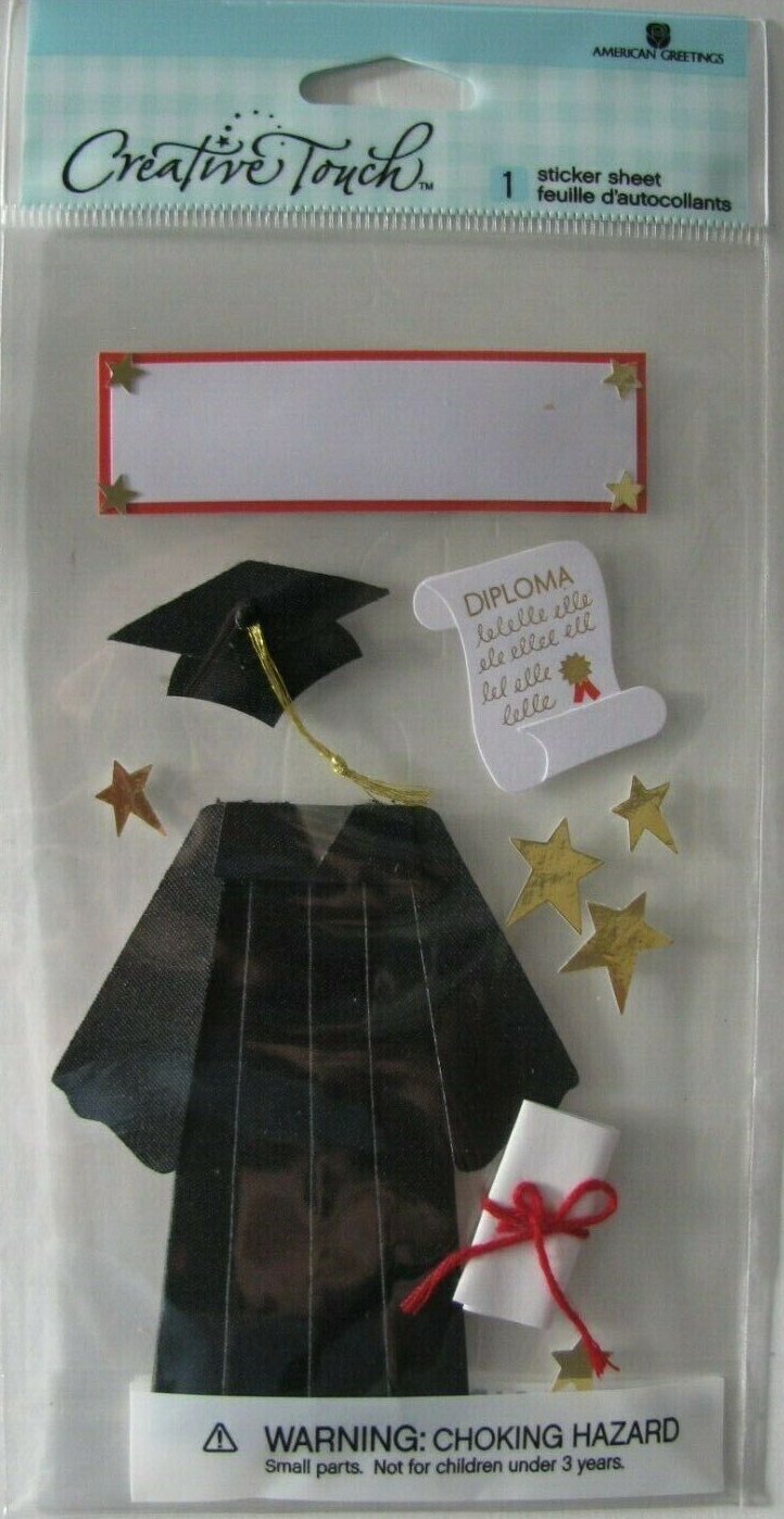 American Greetings | Graduation Gown Diploma | Creative Touch Stickers ...