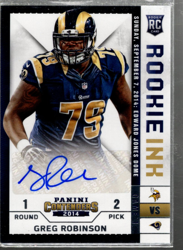 A6806- 2014 Panini Contenders Rookie Ink #6 Greg Robinson Retail Auto ...