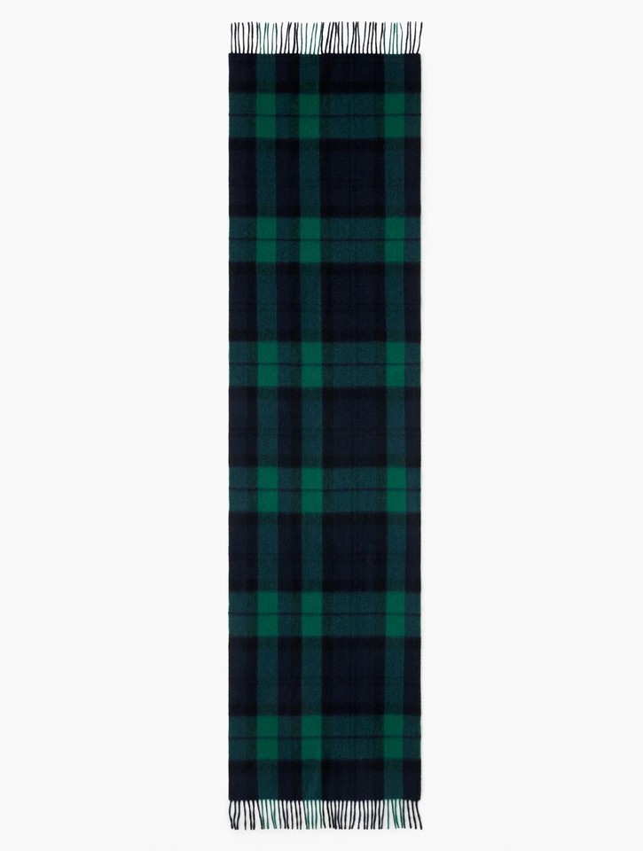 NWT TALBOT'S Cashmere Waterweave Scarf - Terrific Tartan BLUE/GREEN NEW ...