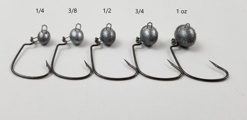 (6) 1 oz 5/0 Biffle Head Swing Hard Football Jiggle Head Shaky Shakey ...