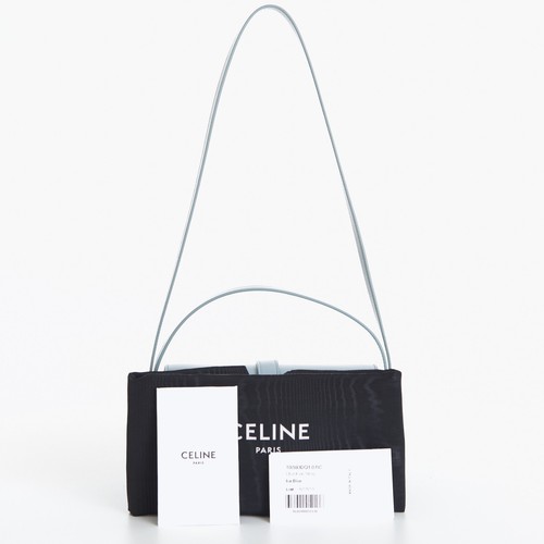 CELINE 1800$ Clutch On Strap Tabou In Ice Blue Smooth Calfskin | eBay
