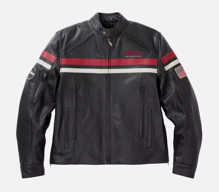 Men’s Indian Freeway Motorcycle Leather Jacket Genuine Leather Moto ...