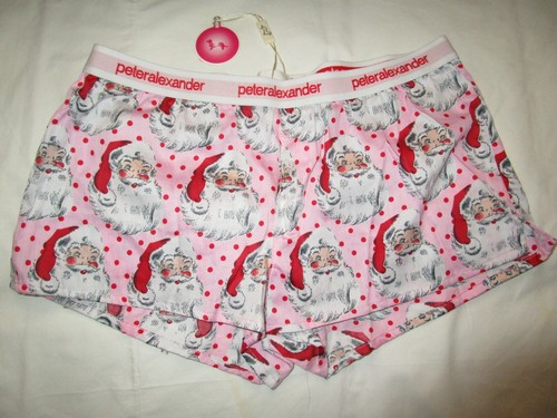 Ladies Peter Alexander Christmas Santa print mini shorts Size XXS NWT ...