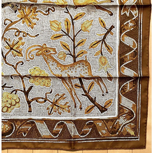 [Extremely Rare] Good Condition Hermes Carre 90 Pavement Tile Pattern ...