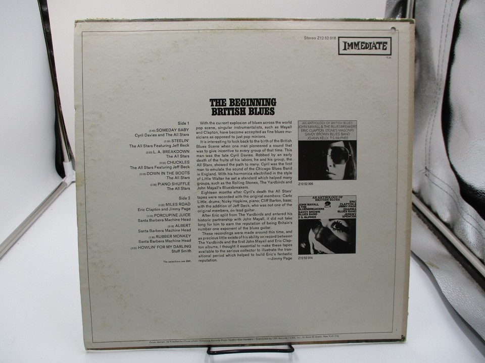 The Beginning British Blues" LP Record Ultrasonic Clean 1969 Immediate ...