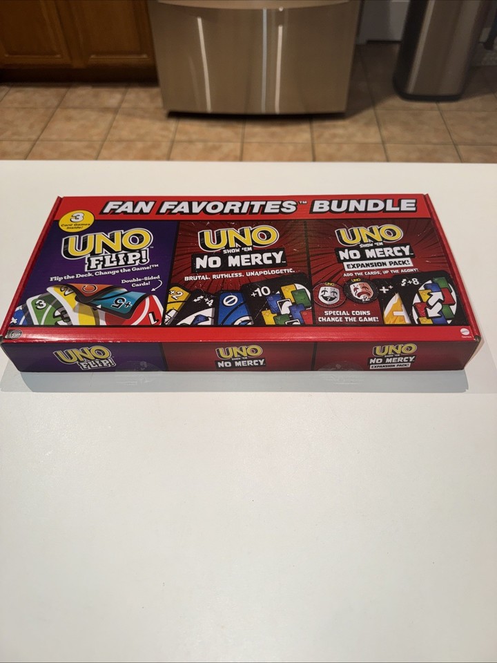 UNO Fan favorites Bundle: UNO Flip, UNO No mercy & No Mercy Expansion ...