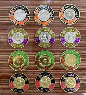Qatar Gold Foil round odd Shape Stamp Total 12 Stamps | eBay