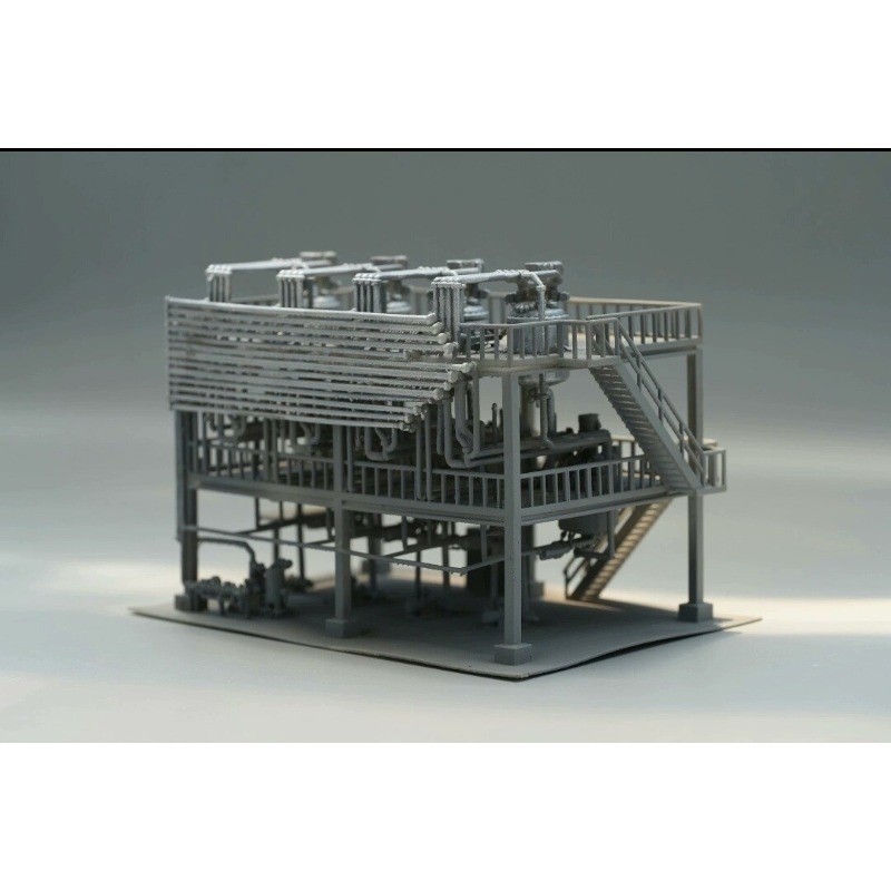 HO 1/87 Scale Train Model Scene Factory Industrial Scene Building Model ...