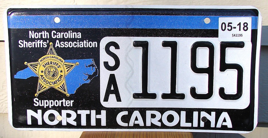 2018 North Carolina SHERIFFS ASSOCIATION License Plate | eBay