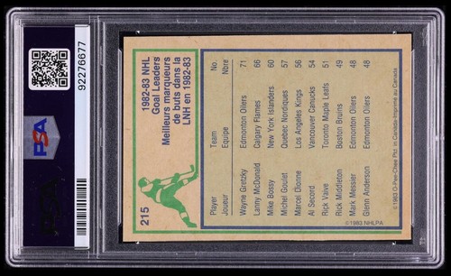 1983 O-Pee-Chee Hockey Wayne Gretzky GOALS LDRS #215 PSA 10 GEM MINT | eBay