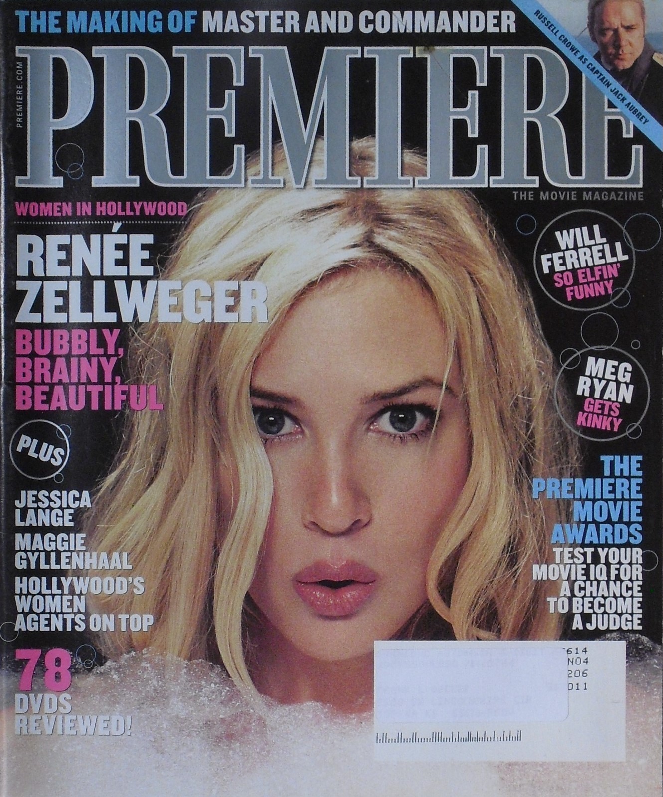 RENEE ZELLWEGER November 2003 PREMIERE Magazine MEG RYAN / JESSICA ...