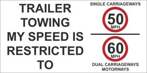 Trailer Towing Stickers Speed Restricted To 50-60 MPH Vehicle Sign ...