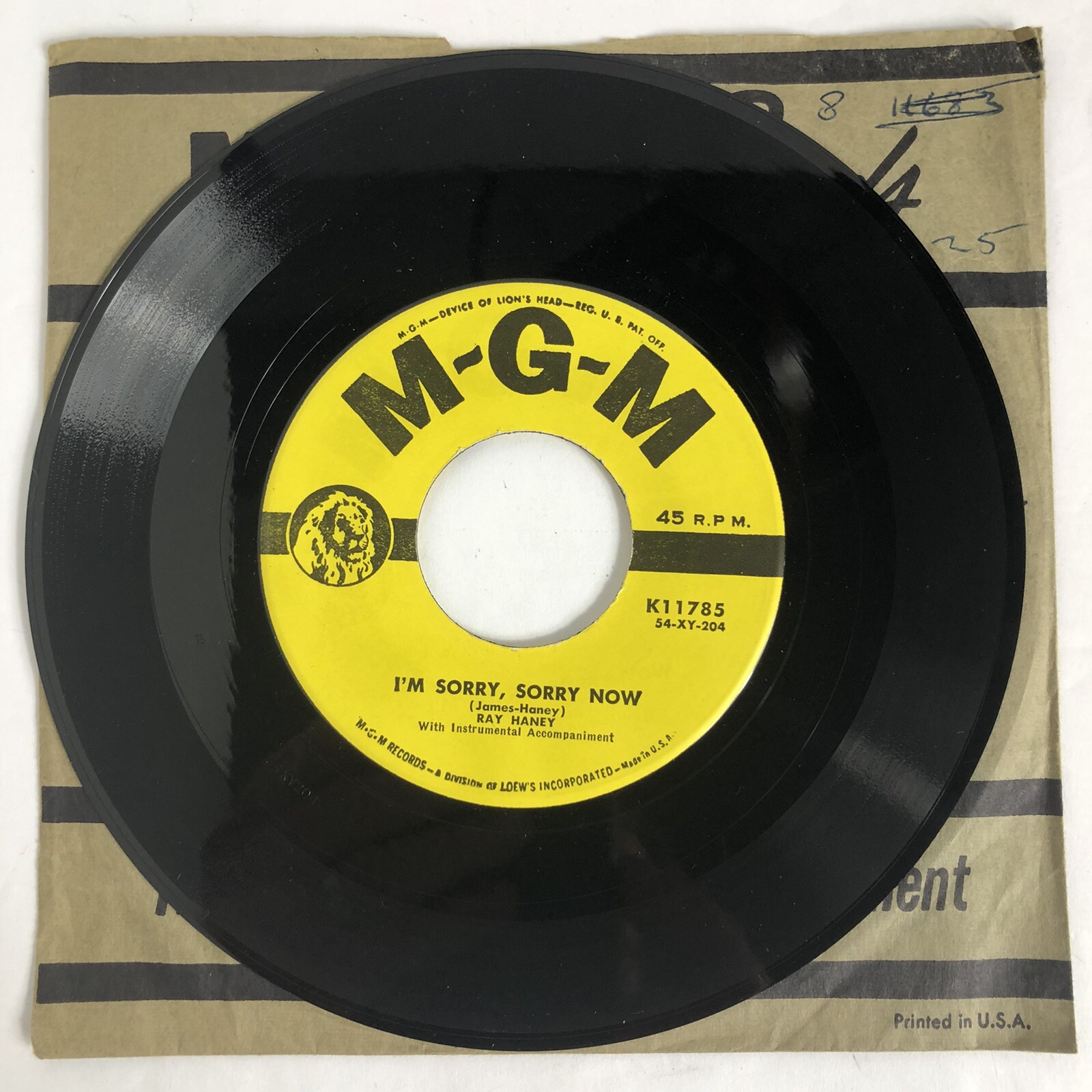 Ray Haney-I'm Sorry, Sorry Now/Rosie's TV Song MGM K11785 45 RPM Record ...