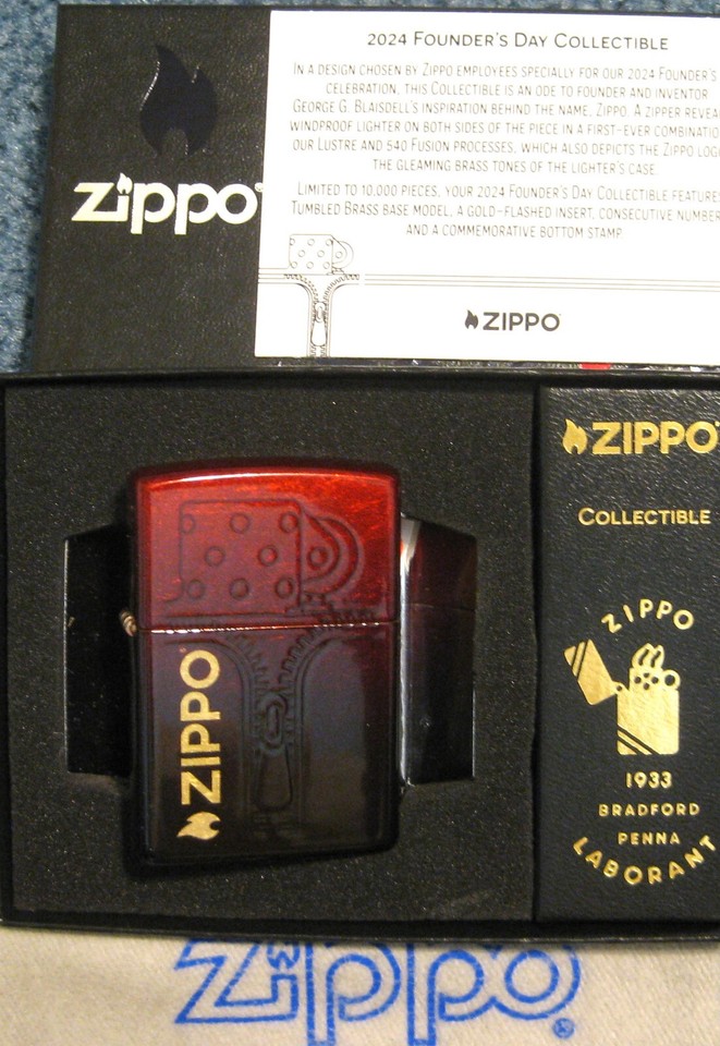 ZIPPO FOUNDER'S DAY 46213 Lighter "ZIPPER" 2 SIDED Limited NUMBERED ...