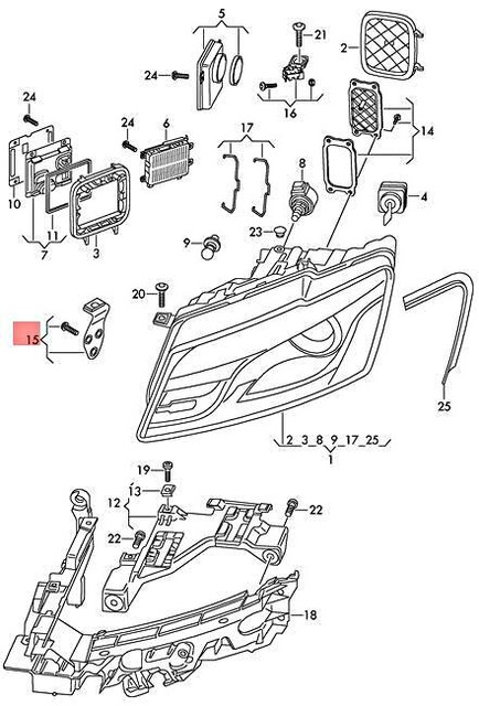 Genuine AUDI Q5 Repair Kit for Headlamp Housing Left 8r0998121 for sale ...