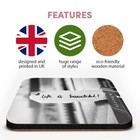 Square Single Coaster bw - Life is Beautiful Quote Positive Reading ...