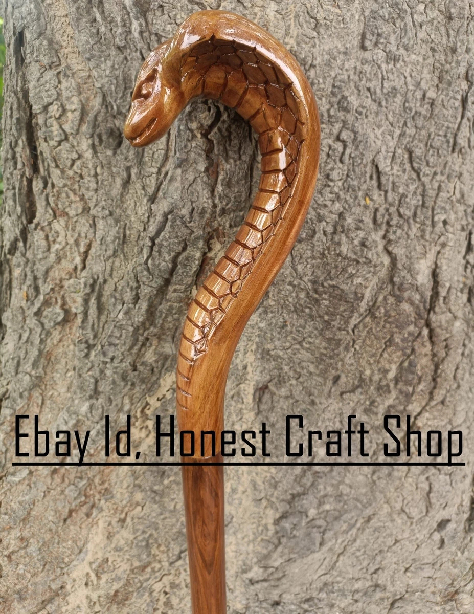 Hand Carved Snake Canes