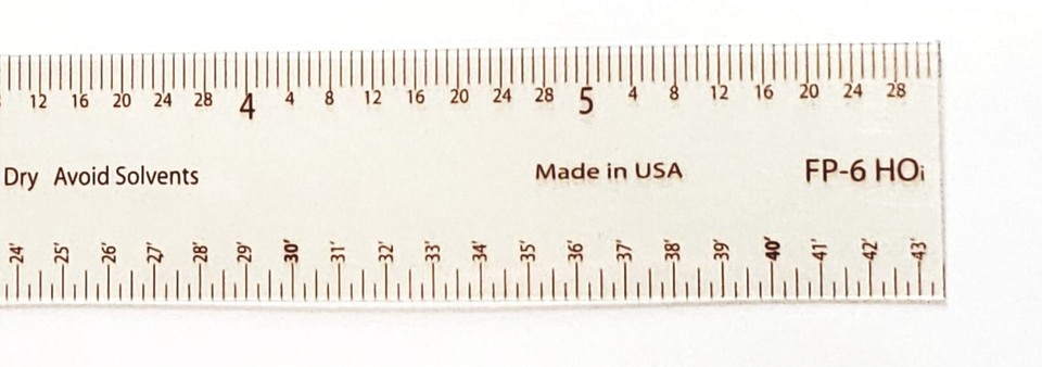 HO Scale Optical Comparator /Ruler FlexiPal see thru w/Sepia marks 6"L ...