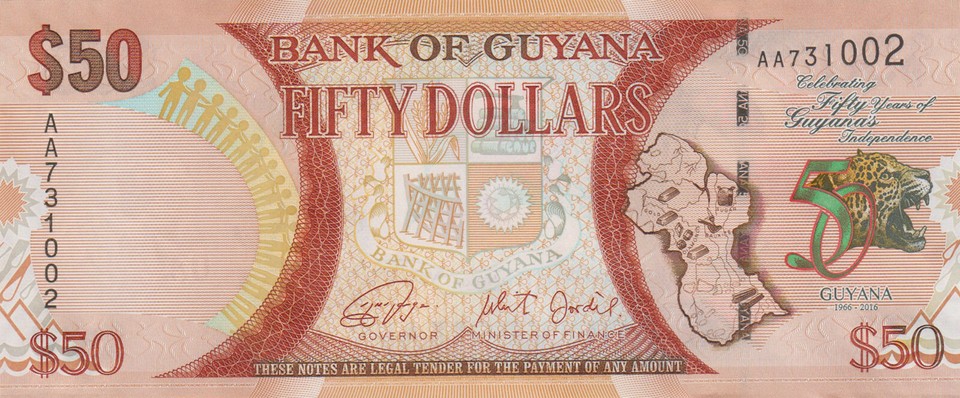 Guyana 50 Dollars (2016) 50 Year Commemorative p41 UNC | eBay