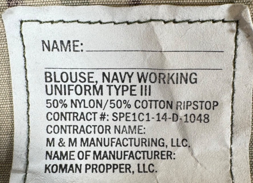 US Navy USN NWU Type III Working Uniform Jacket & Pants X-Large Regular ...