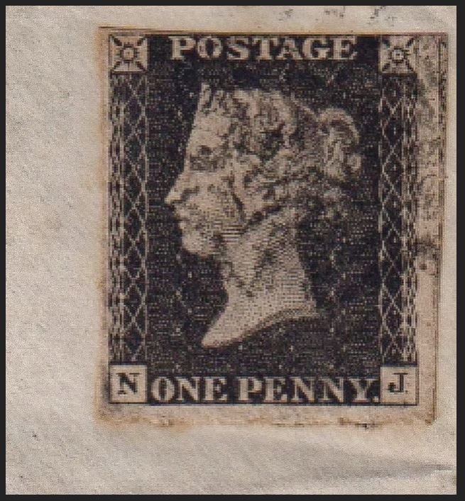 GB QV 1840 SG3 1d Grey Black Plate 11 Eleven NJ On Cover Rare cv £16000 ...