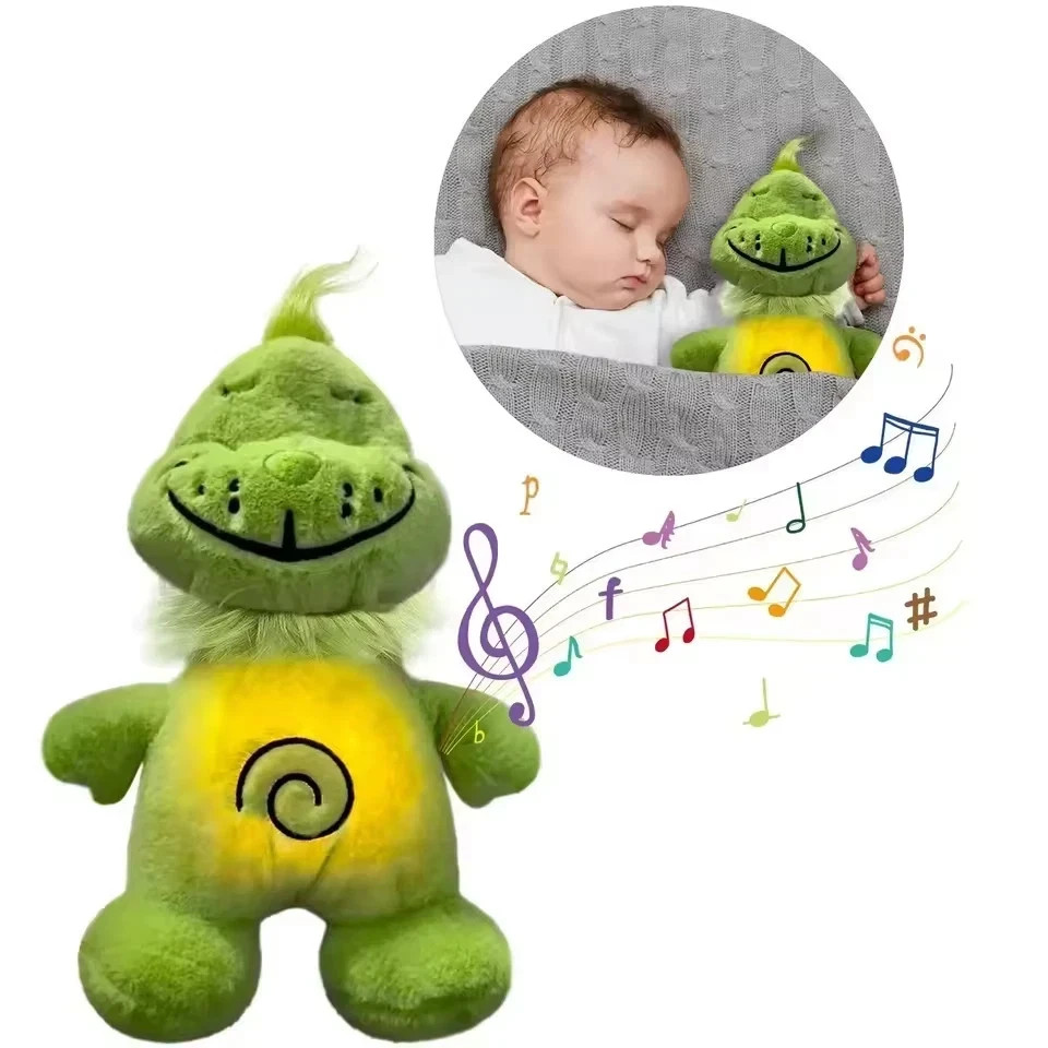 Breathing Glowing Grinch Plush Toy with Music Soft Light - Up Sleep Aid ...