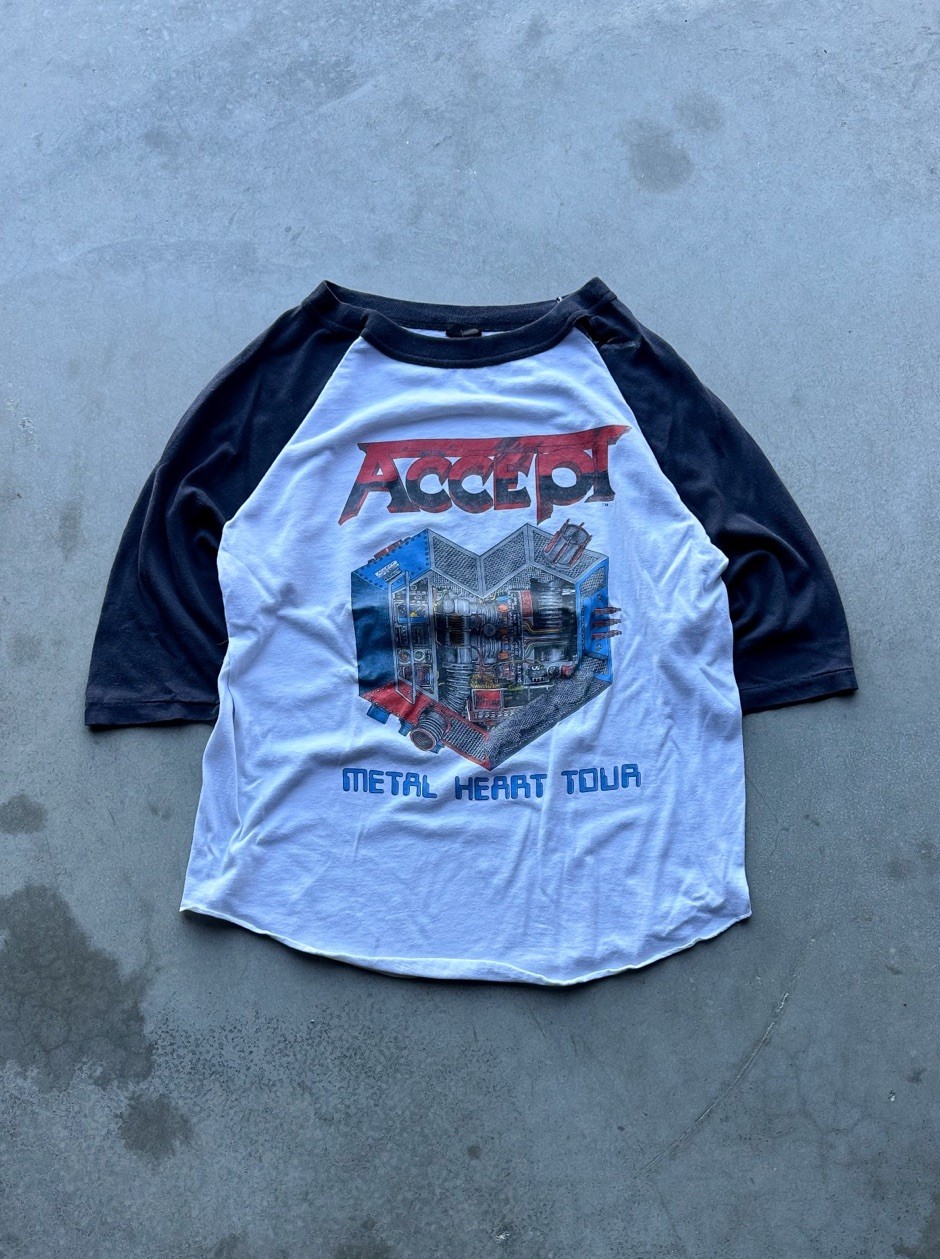 Vintage Accept Metal Heart 1985 tour band raglan tee - Gem