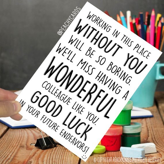 We Will Miss You Cards For Coworker