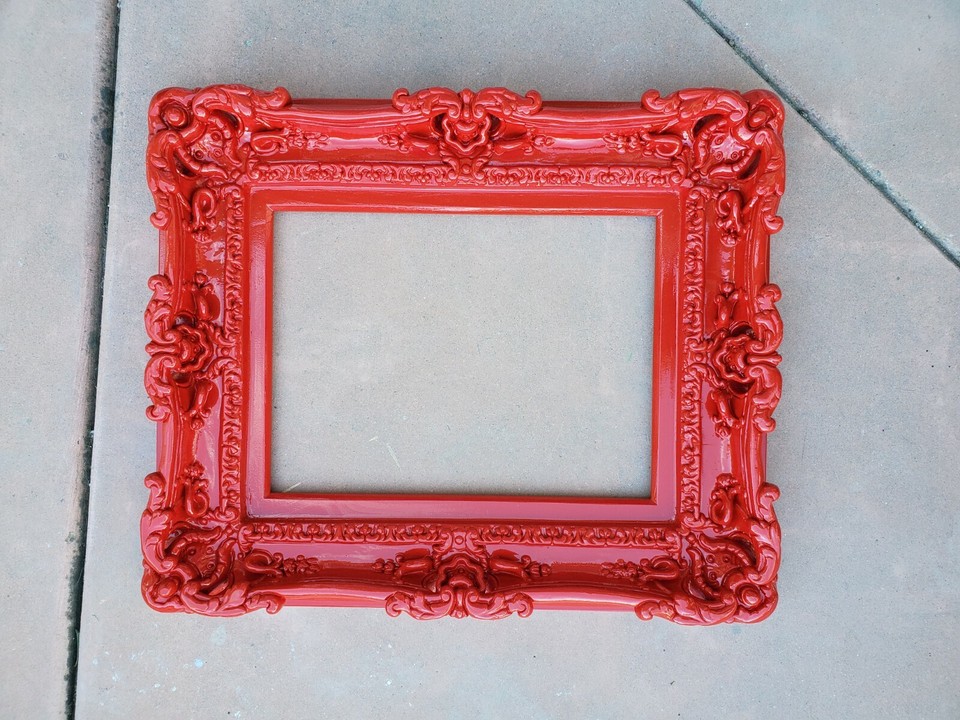 12x16 Red Picture Frame, Decorative Baroque Wall Picture Frame, Ornate ...