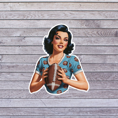 Pin up girl women sticker vinyl decal cute sexy football player model ...