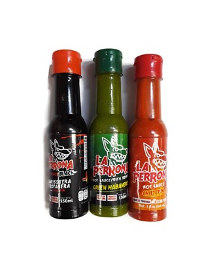 La Perrona Artesanal Hot Sauce Habanero Black-Green-Chiltepin Set 3 | eBay