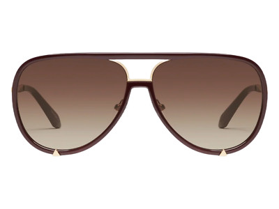 QUAY Unisex High-Profile NO-NS-2107 Brown & Gold / Brown Lens ...