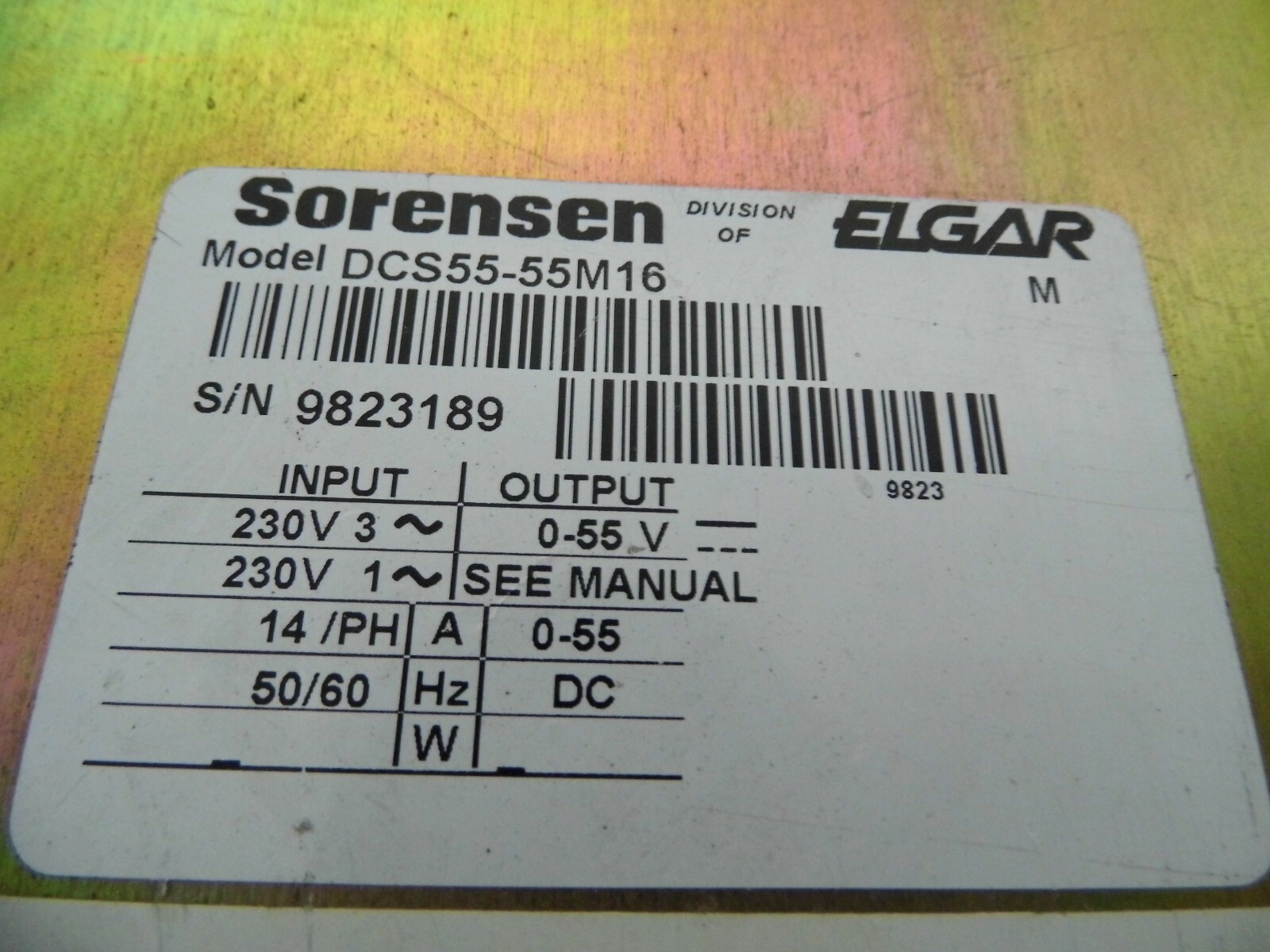 Sorensen DCS55-55, 55Vdc 55Amps 3000Watts 4 in stock, Tested. | eBay
