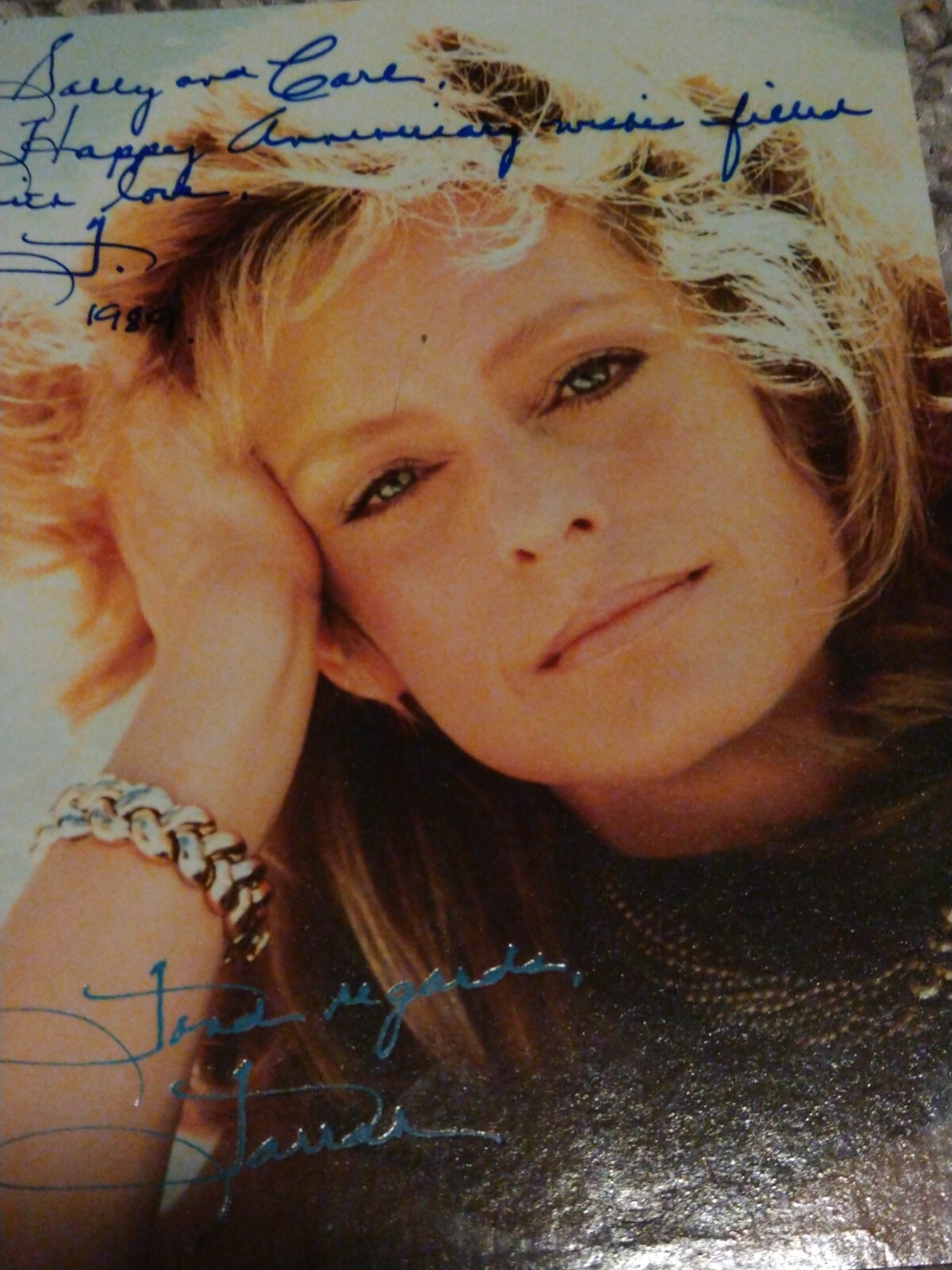 Farrah Fawcett hand written note & signed post card AUTHENTIC ...