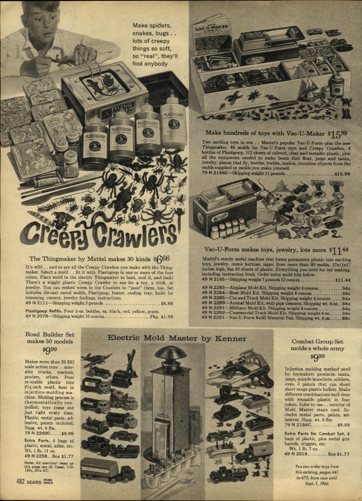 1965 PAPER AD Toy Creepy Crawlers Mattel Bug Maker Kenner Mold Master ...
