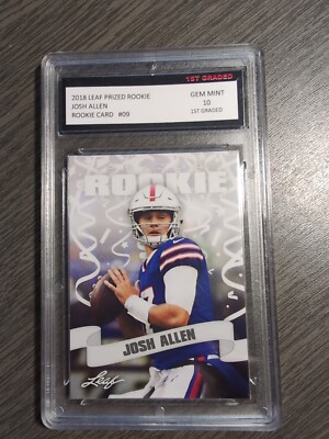 2018 Prized Rookie Josh Allen Rookie Card #9 1st Grade 10 Mint Leaf ...