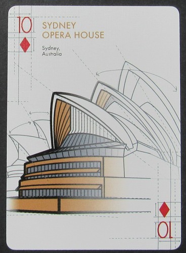 Sydney Opera House Australia Single Swap Wide Playing Card 10 Diamonds ...
