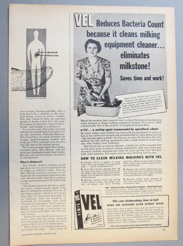 Dated Original 1947 VEL Soap Ad Photo Endorsed by Farm Wife Mrs. Glenn ...