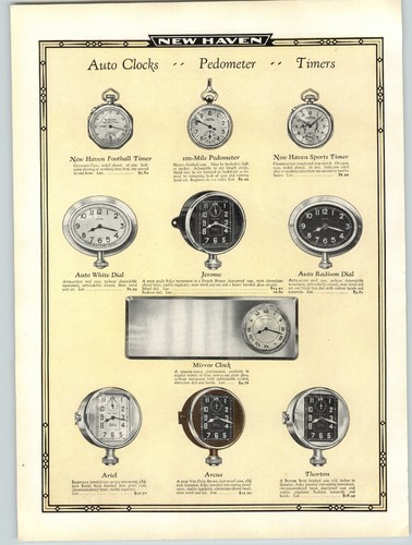 1931 PAPER AD New Haven Car Auto Automobile Clocks Oval Octagon Radium ...