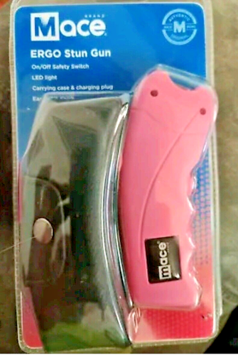 Mace Brand 80814 Ergo Stun Gun W/ LED Light Pink Protection Women ...