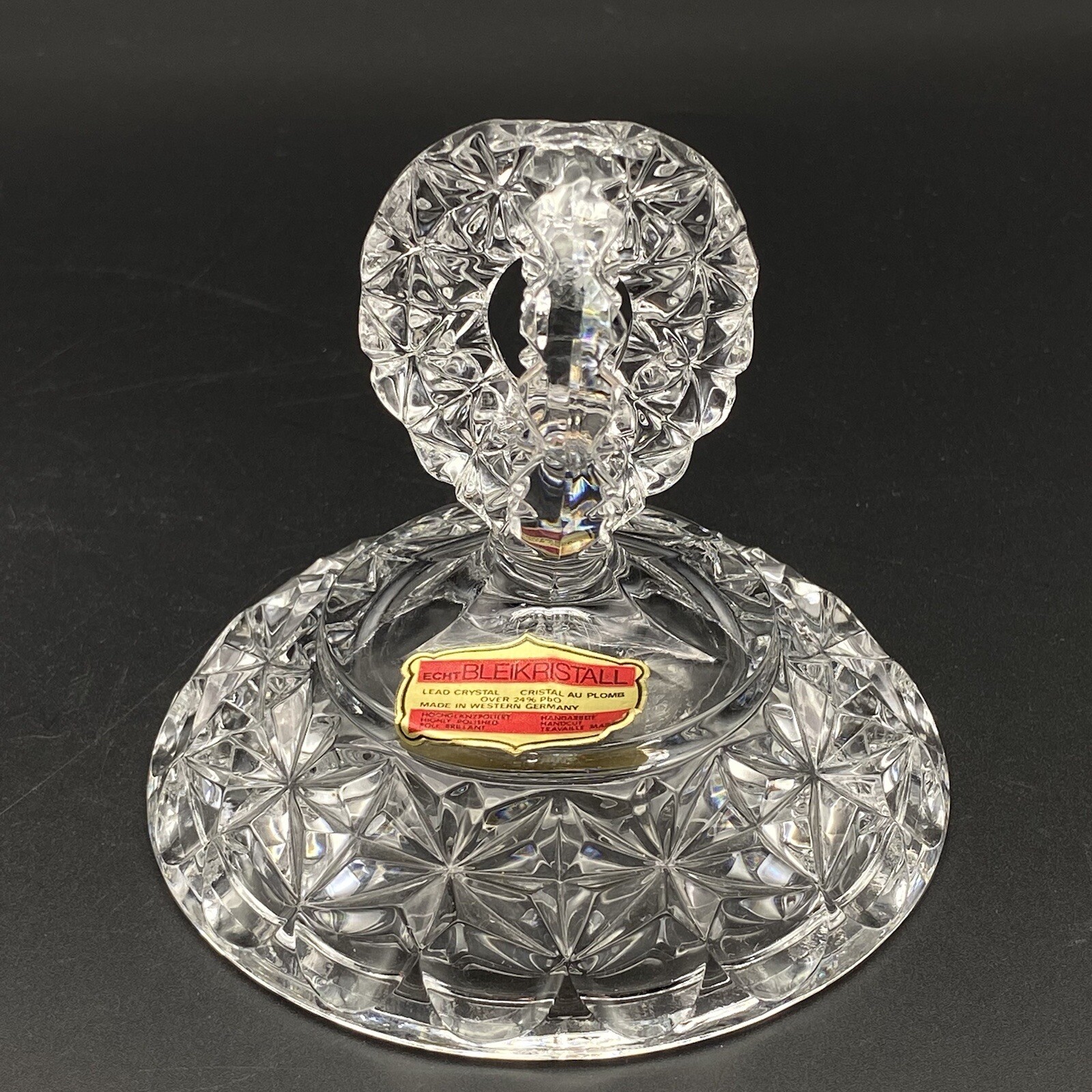 Crystal Compote Hofbauer Byrdes 9” Pedestal Lid Echt Bleikristall Birds ...