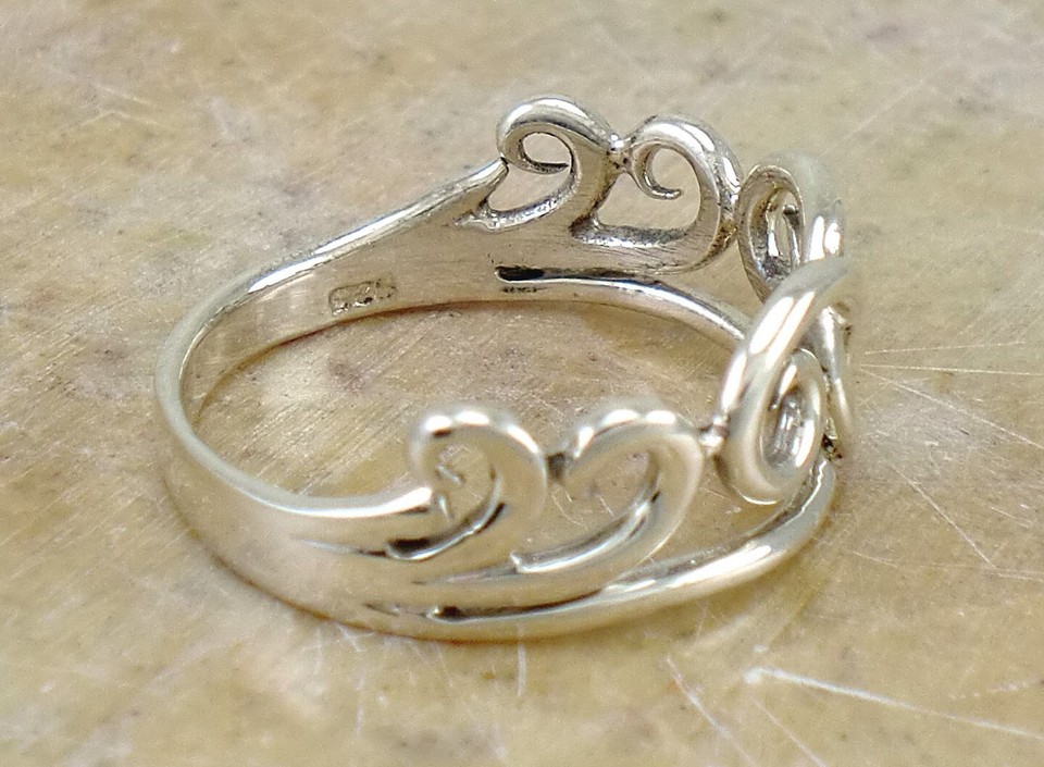 UNIQUE .925 STERLING SILVER SCROLL WORK BAND size 6 style# r1702 | eBay
