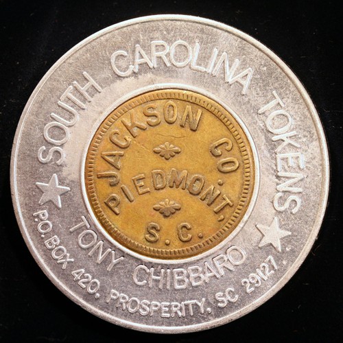 UNUSUAL encased trade token- Tony Chibbaro, South Carolina Tokens ...