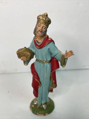 VTG Fontanini Nativity King Wise Man Depose Italy Balthazar Spider Mark ...