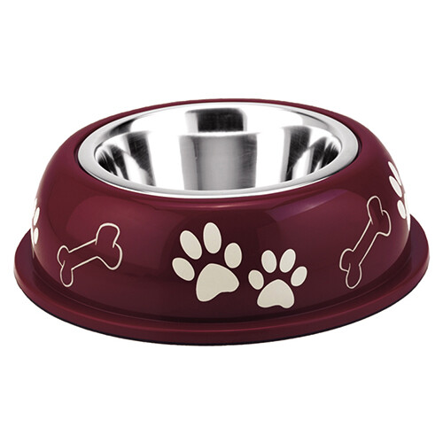 Nobby Nice Diner Napf rot für Hunde - Edelstahl mit Gummiring, Anti ...