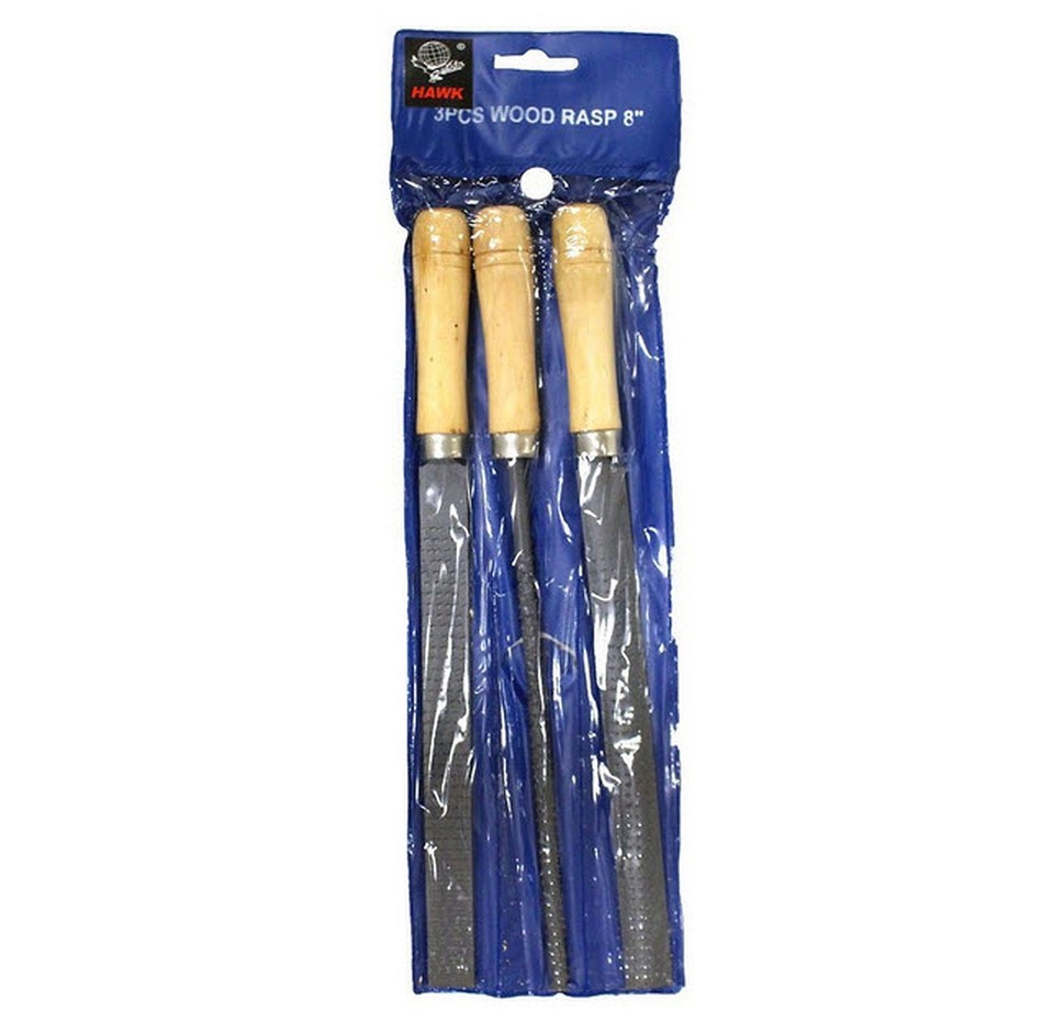 HAWK ( F300 ) Wood Rasp File Set 3 Piece Carpentry Woodworking Carving ...