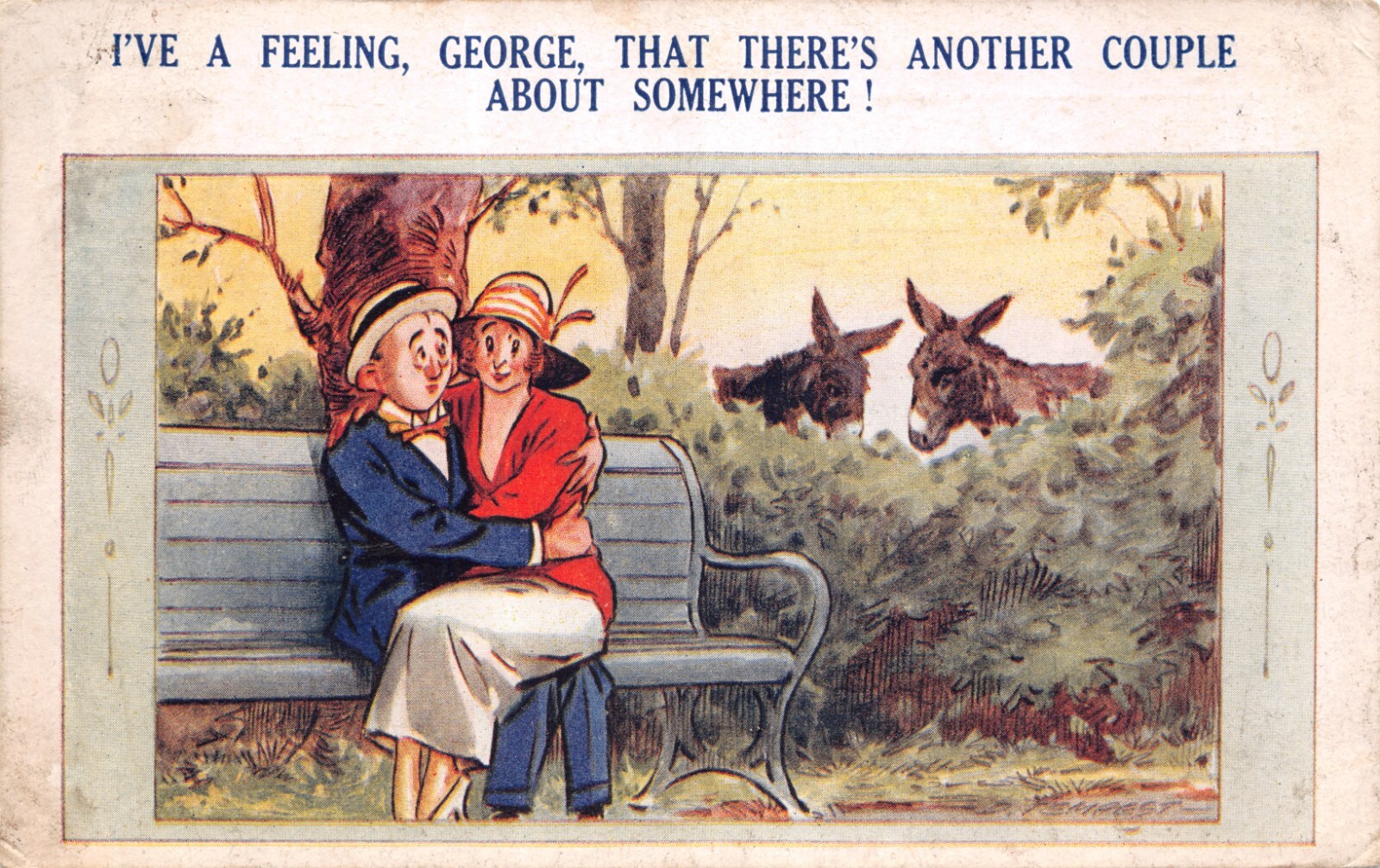 BAMFORTH WITTY COMIC POSTCARD NO 1216 COURTING D TEMPEST UNUSED GOOD ...