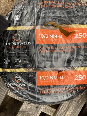 COPPERWELD Wire 10/2 Whit Ground 600V 250Ft COPPER-CLAD ALUMINUM | eBay