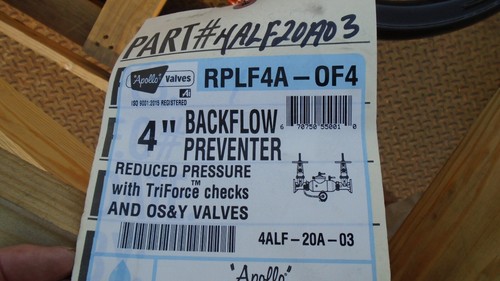 Apollo 4" Backflow Preventer Valve 4ALF-20A-03, RPLF4A-0F4 NEW 2022 | eBay